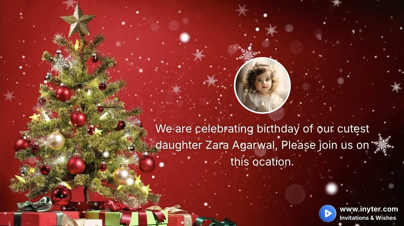 Inyter - Birthday Invitation with Christmas Tree Animation