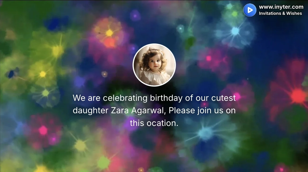Inyter - Birthday Invitation with Colorful Blast Animation